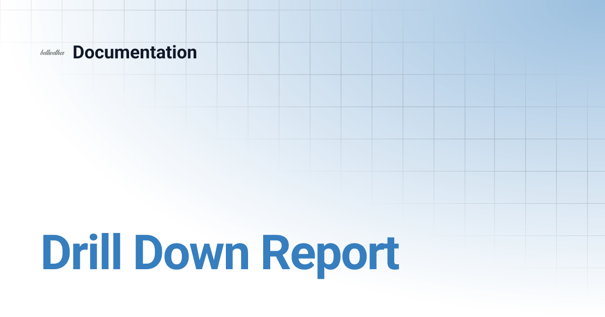 Drill Down Report | Documentation